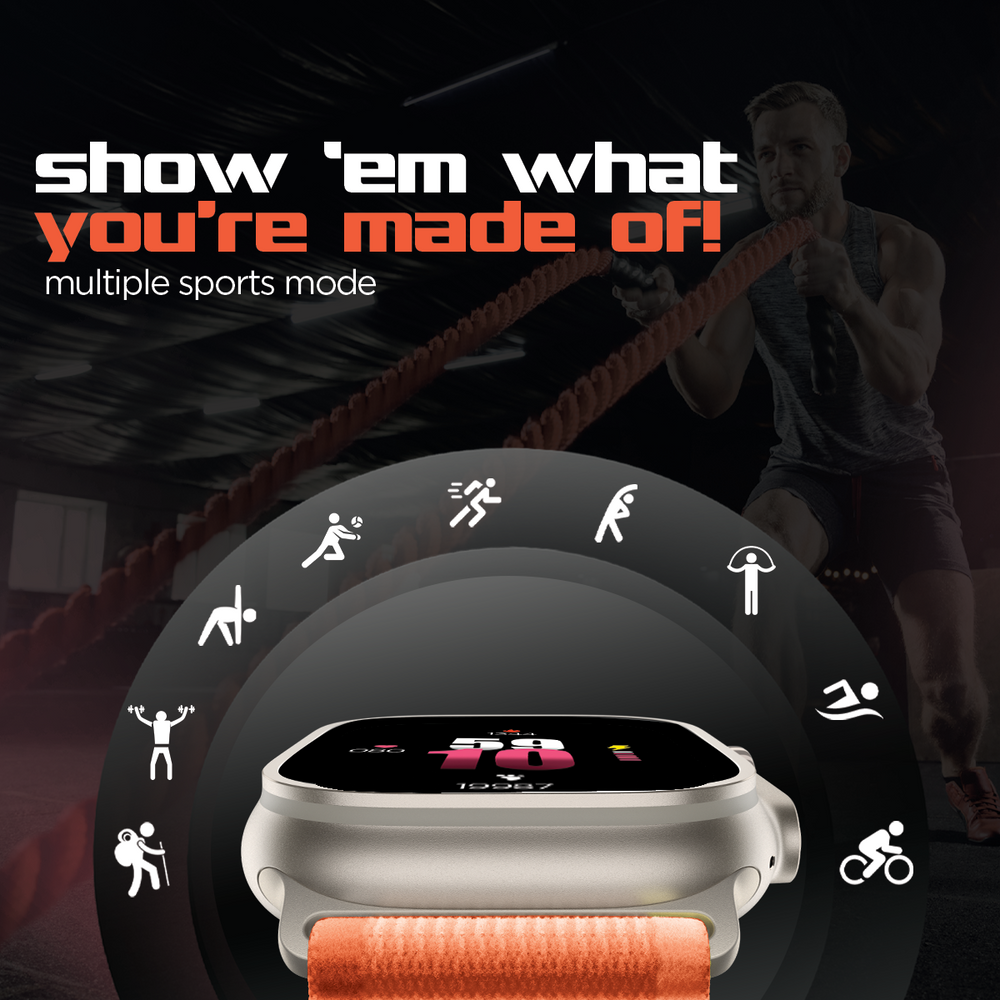 Nu Republic Creed Ultra Smartwatch with 2.0" HD IPS Display, BT Calling ...