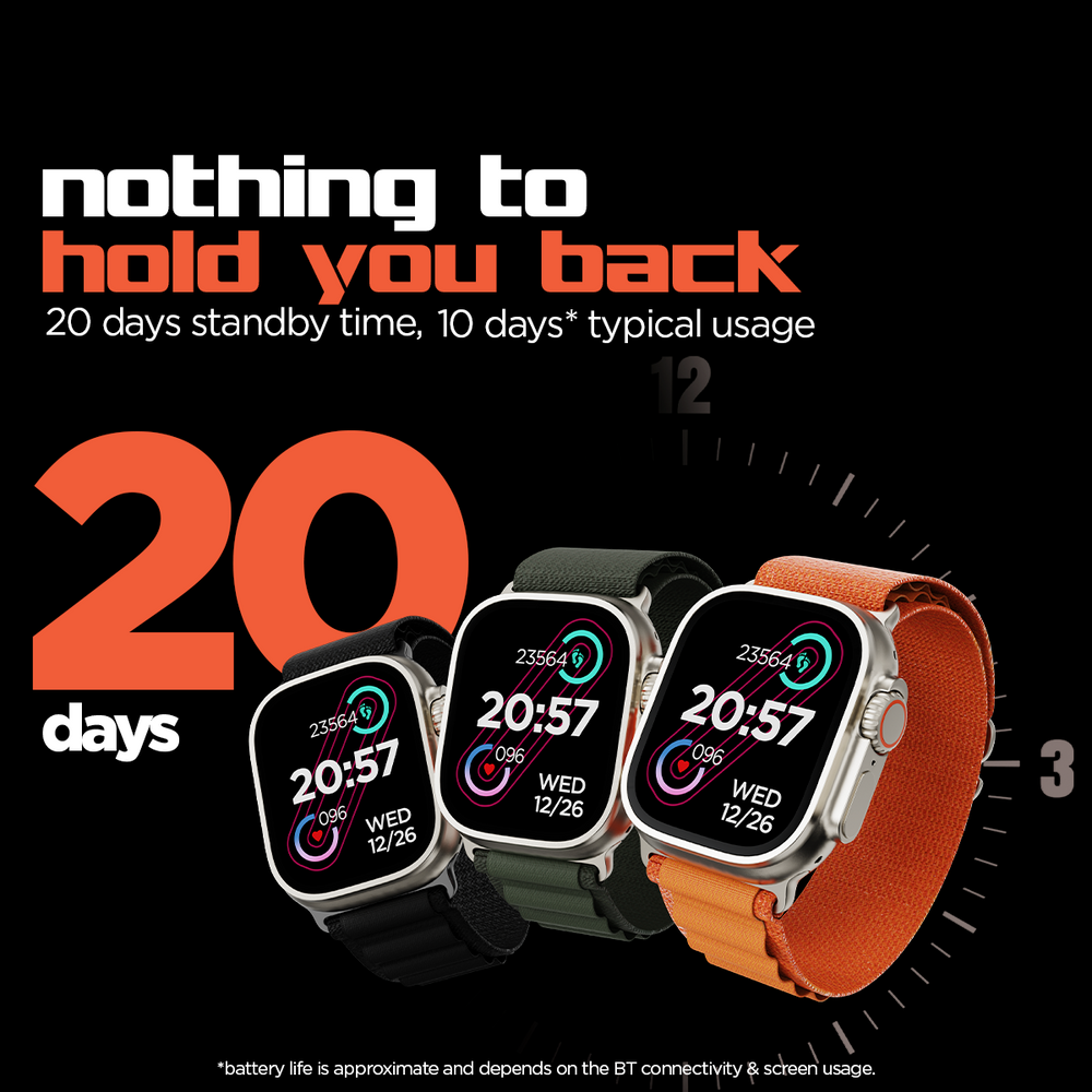 Nu Republic Creed Ultra Smartwatch with 2.0" HD IPS Display, BT Calling ...