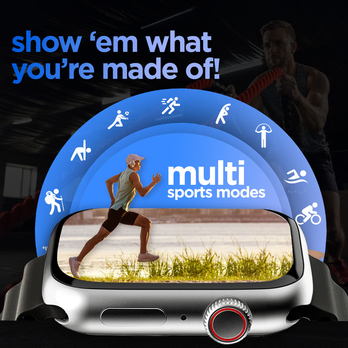 Nu Republic Impulse Smartwatch with 1.9" HD Curved Display, BT Calling ...